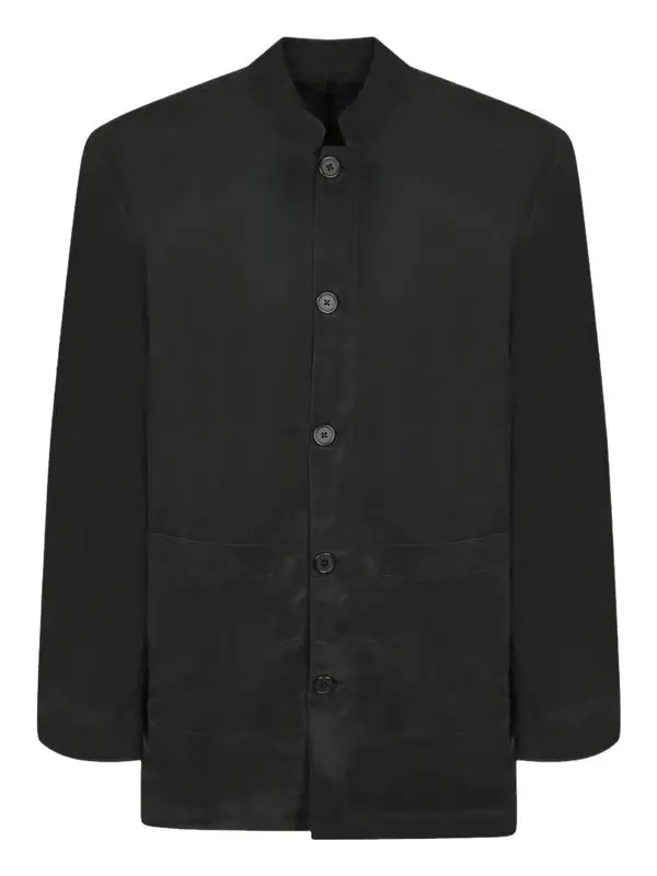 Officine Générale Stand-collar Buttoned Jacket - Black