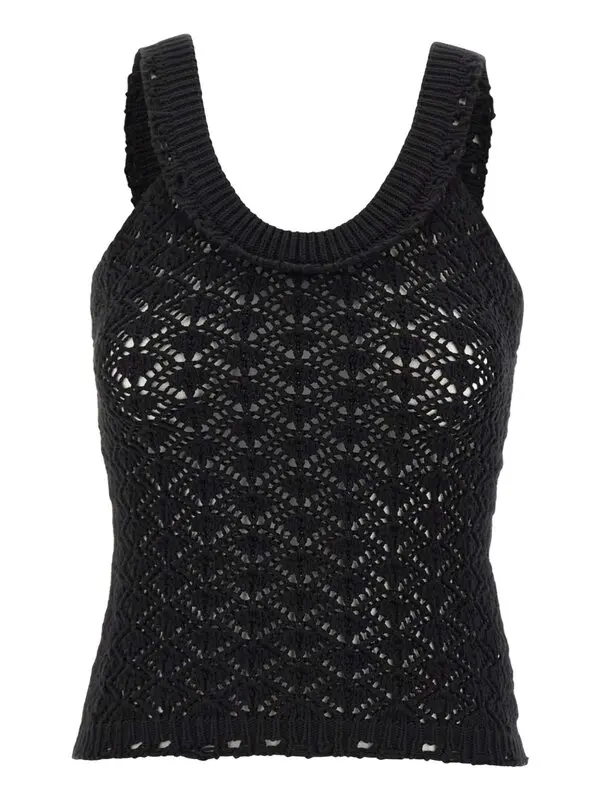 Blumarine Crochet Tank Top - Black