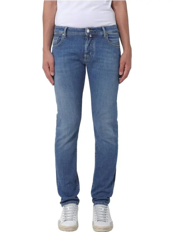 Jacob Cohen Straight Leg Jeans With Logo Detail - Blue