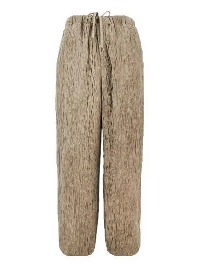 Emporio Armani Crinkled-effect Drawstring Trousers - Nude