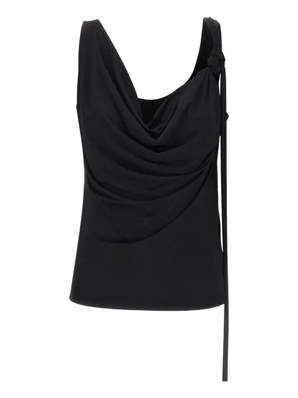 Blumarine Draped Knot-detail Top - Black