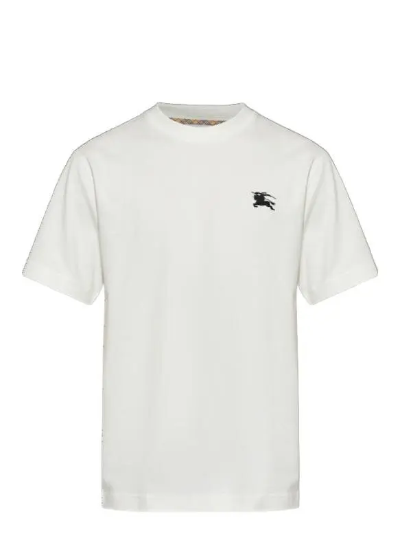 Burberry Ekd Embroidered Crewneck T-shirt - Chalk