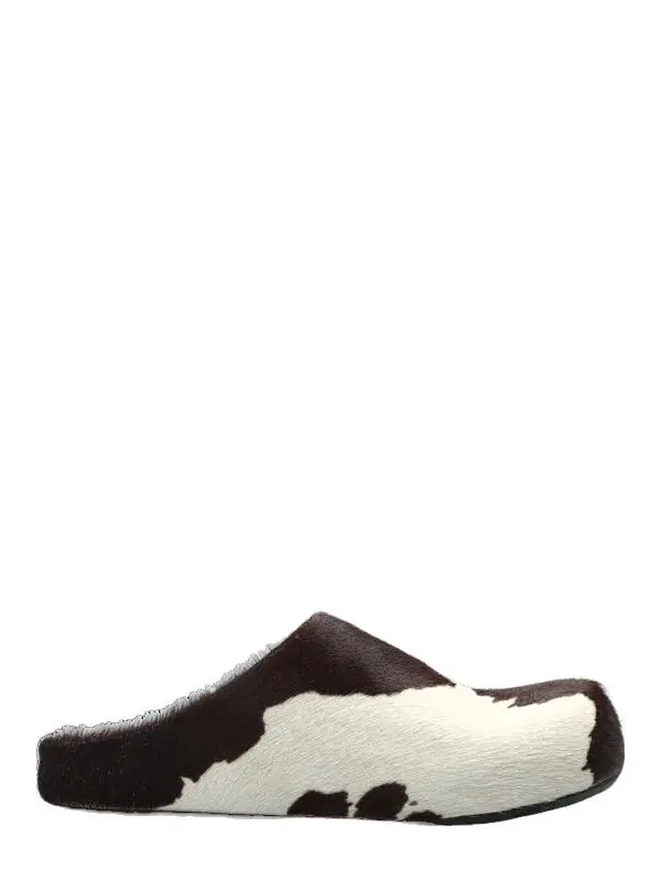 Marni Fussbett Printed Flat Mules - Black