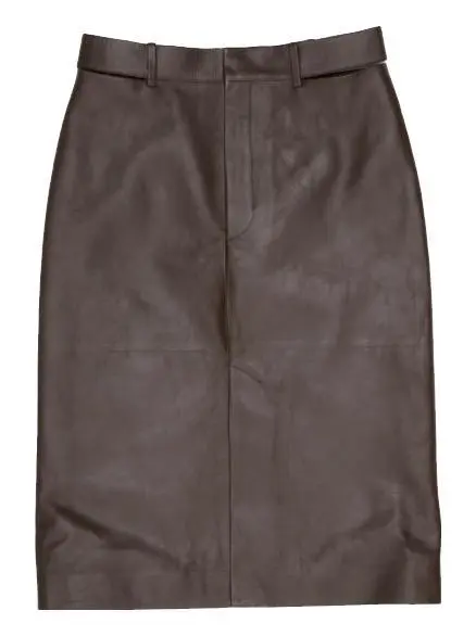 JIL SANDER Leather Midi Skirt With Cut-out Waist Detail - Black