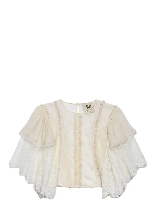 ANIYE BY Lace Ruffled Top - White
