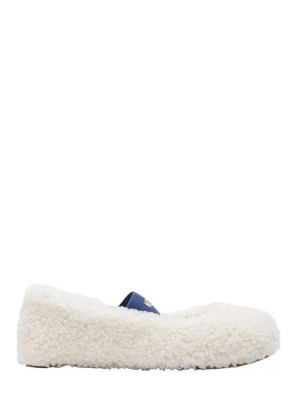 Moon Boot Logo-printed Shearling Ballerinas - White