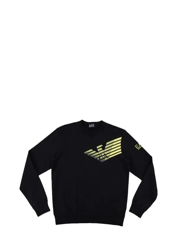 Emporio Armani Crewneck Sweatshirt With Printed Logo - Black