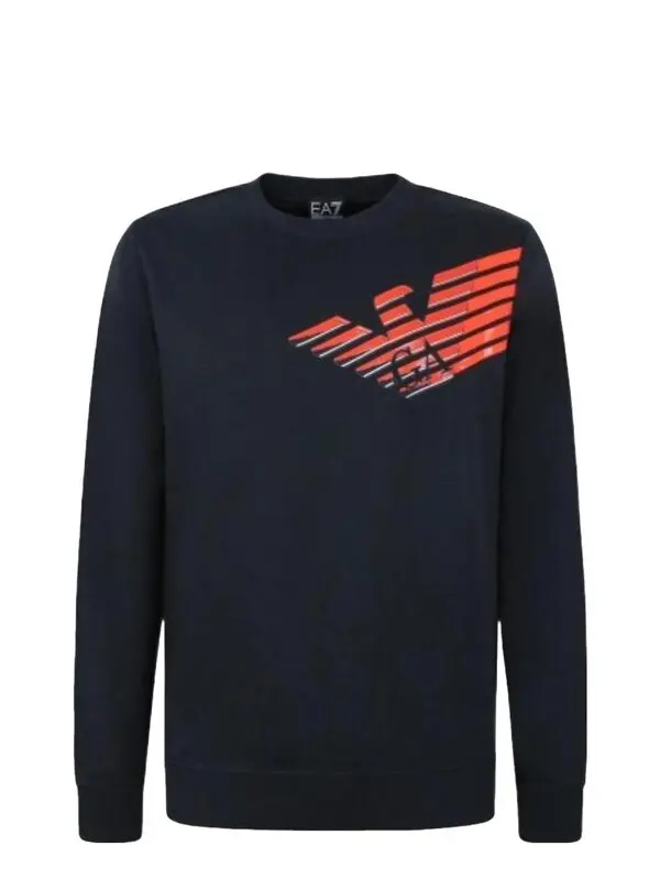 Emporio Armani Logo Print Crewneck Sweatshirt - Black