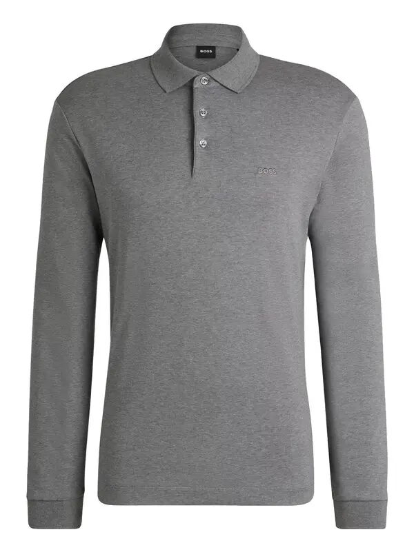 Hugo Boss Embroidered-logo Polo Shirt - Grey