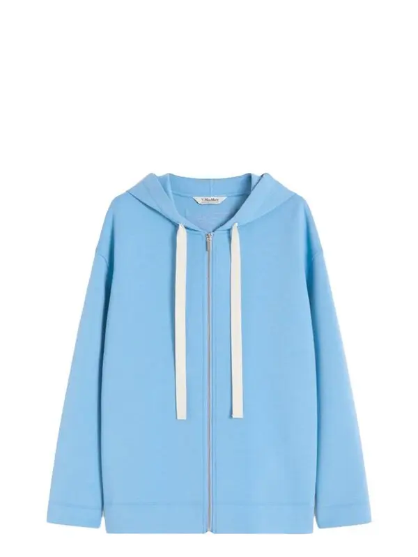 Max Mara Logo-print Zip-up Hoodie - Turquoise