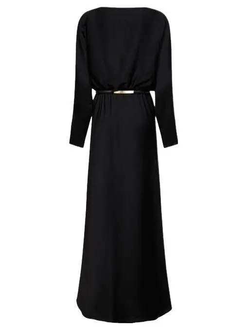 Max Mara Msepentola Cagoule Belted Maxi Dress - Black