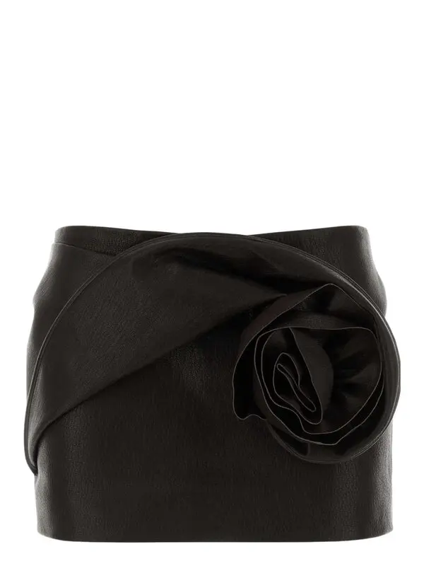 Magda Butrym Floral Embellished Mini Skirt - Black