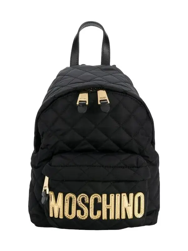 Moschino Quilted Logo Backpack - Black