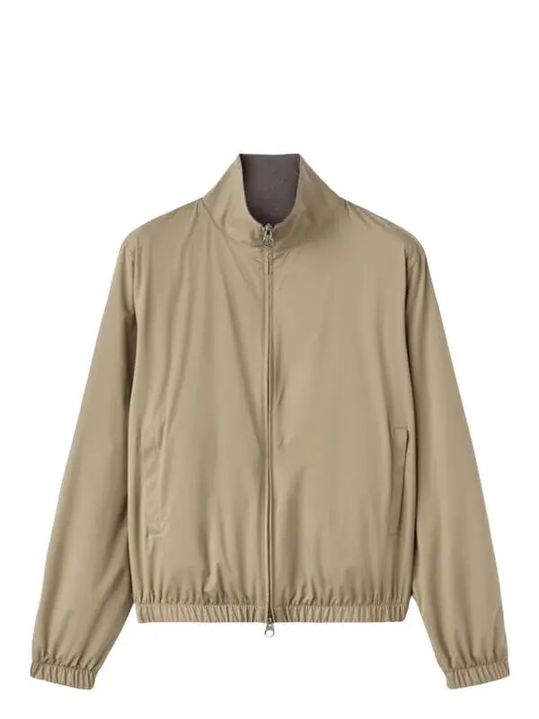 Loro Piana Bomber Jacket With Stand Collar And Zip Closure - Tobacco Color/mink Brown