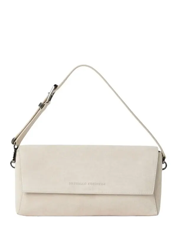 Brunello Cucinelli Soft Foldover Shoulder Bag - Light Beige