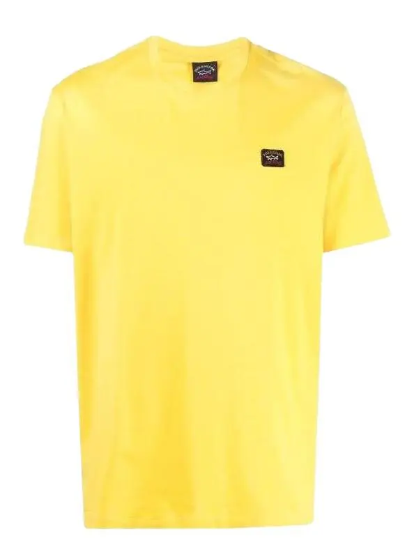 PAUL  SHARK Paul Shark Logo-patch Round Neck T-shirt - Yellow