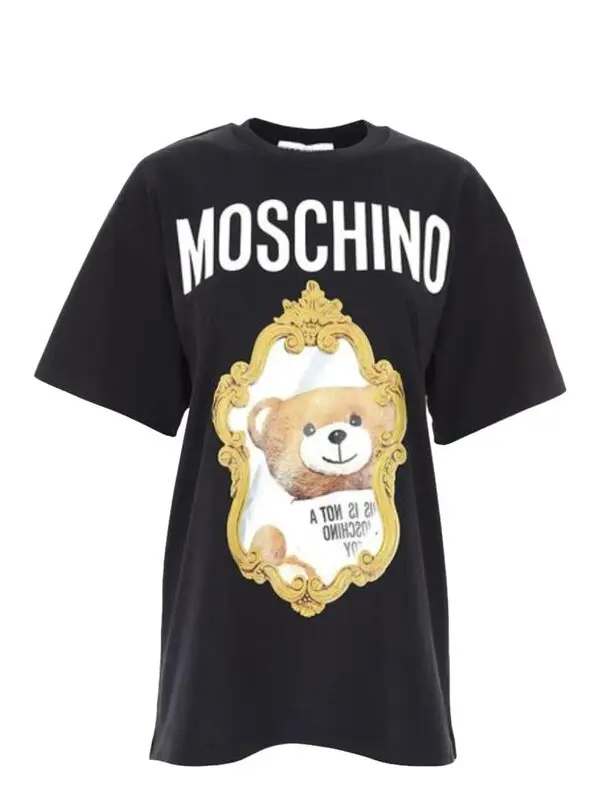 Moschino Round Neck Short Sleeve T-shirt - Black