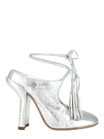Dries Van Noten Metallic Tie Heel - Silver