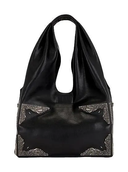 MAISON MARGIELA Medium Box Bag With Textured Metallic Panels - Black