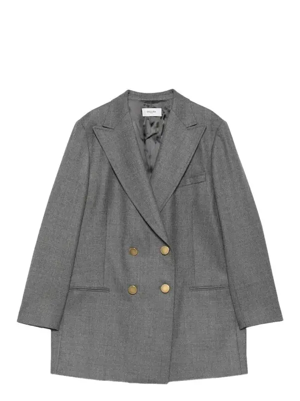 SAULINA Agata Peak-lapel Blazer - Grey