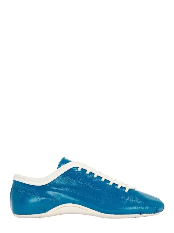 Dries Van Noten Glossy Leather Ballet Sneaker - Turquoise