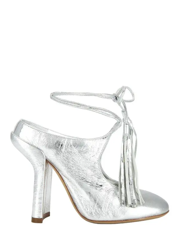 Dries Van Noten Metallic Tie Heel - Silver