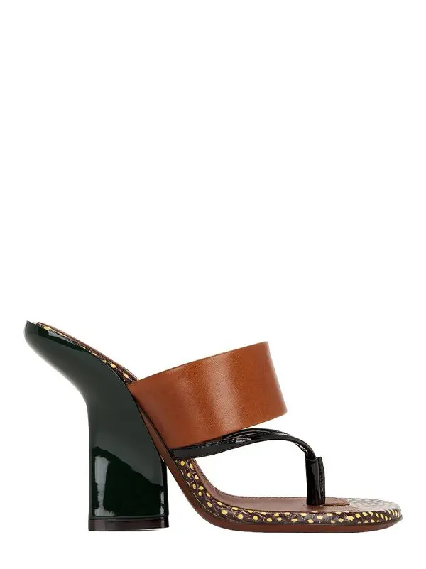 Dries Van Noten Sculptural Wedge Mule Sandal - Burgundy