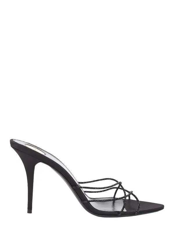 Saint Laurent Cleo Mule Sandal - Noir
