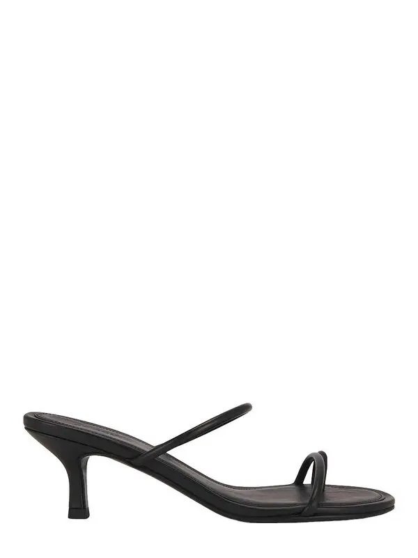 ST. AGNI Minimal Strap Heeled Sandal - Black
