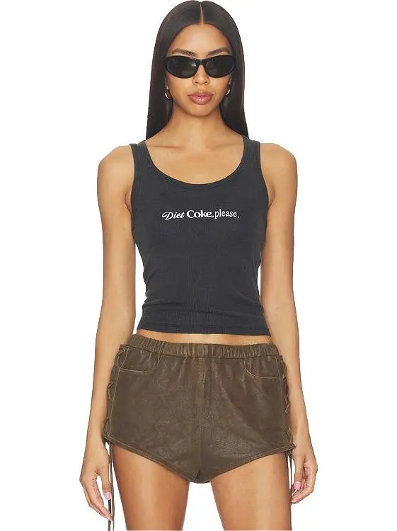 THE LAUNDRY ROOM Diet Coke Please Rib Tank - Black