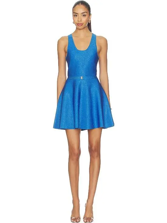 KARINA GRIMALDI Cleo Knit Metallic Mini Dress - Blue