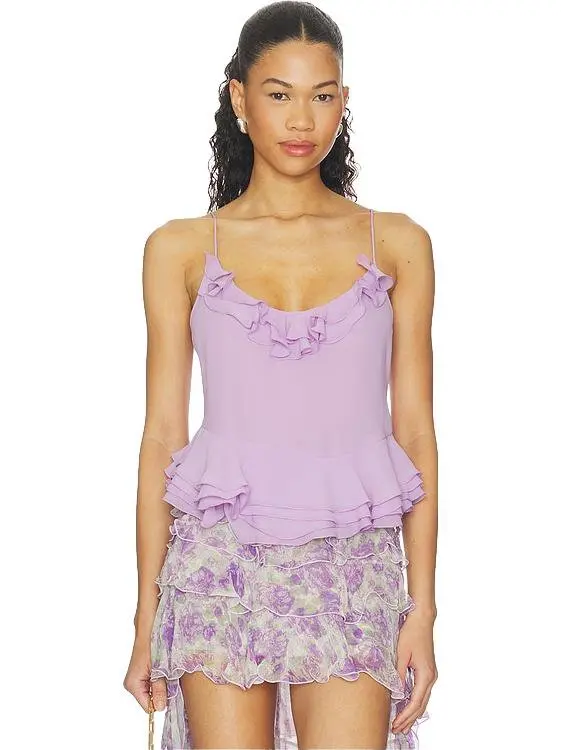 Ronny Kobo Meritta Ruffle Top - Purple