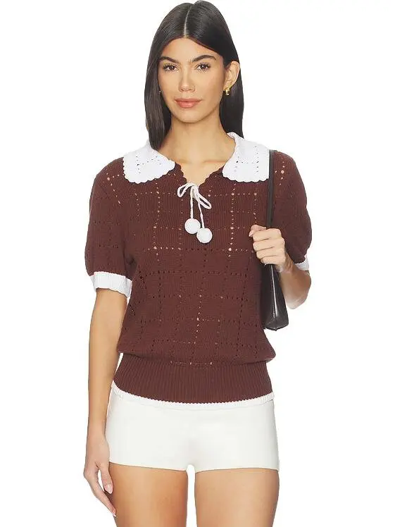 TANNER FLETCHER Rufus Pom Pom Sweater - Brown