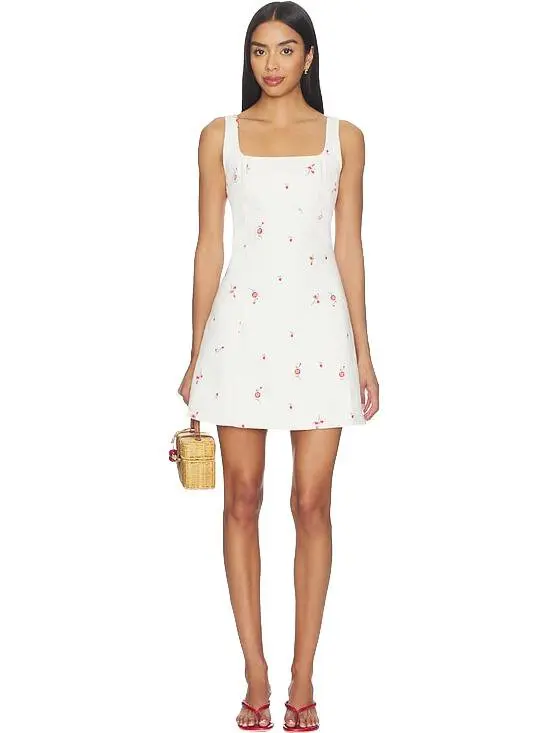 Rails Altadena Embroidered Denim Dress - White