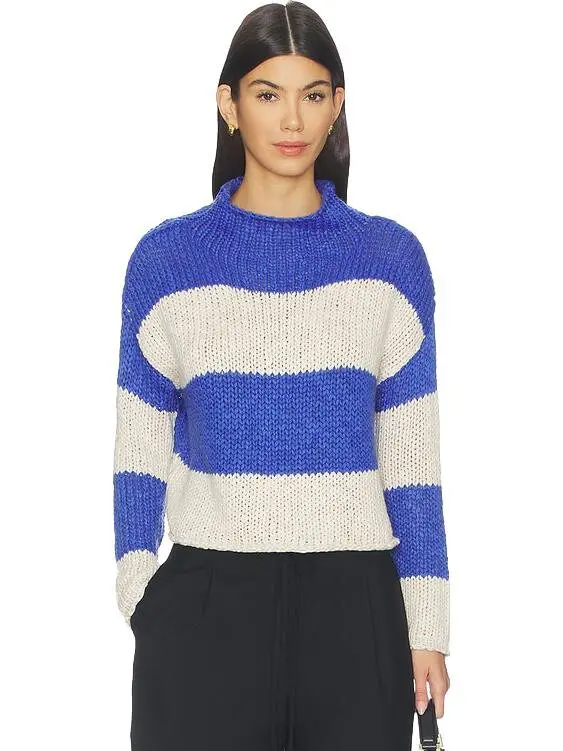 Free People Opal Rugby Stripe Sweater - Blue