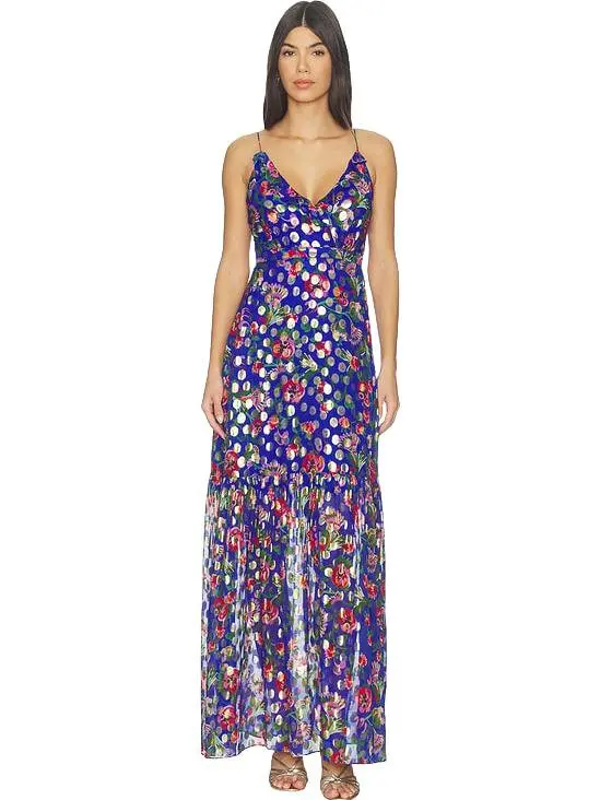 Saloni Ani Long Dress - Royal