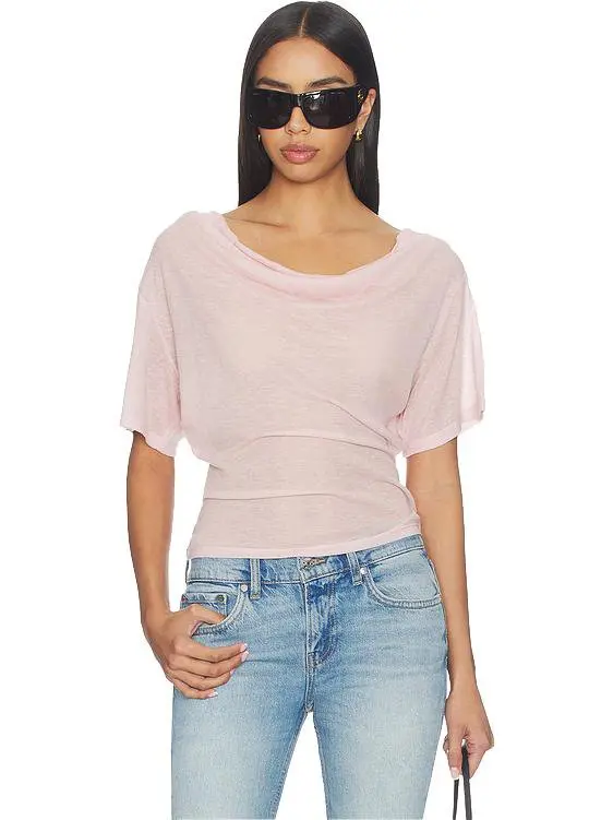EB DENIM Madeo Cowl Neck Tee - Rose