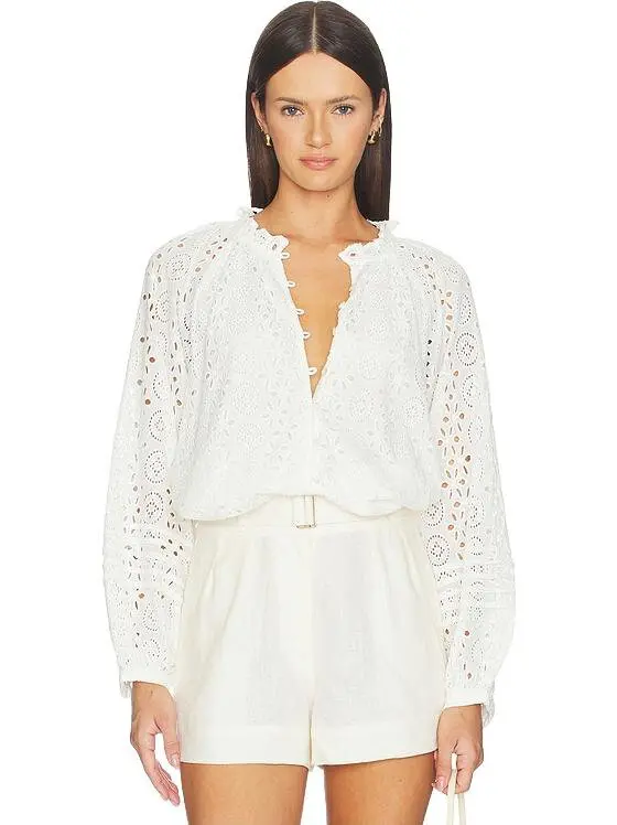 CLEOBELLA Alicia Blouse Eyelet Cotton - Ivory