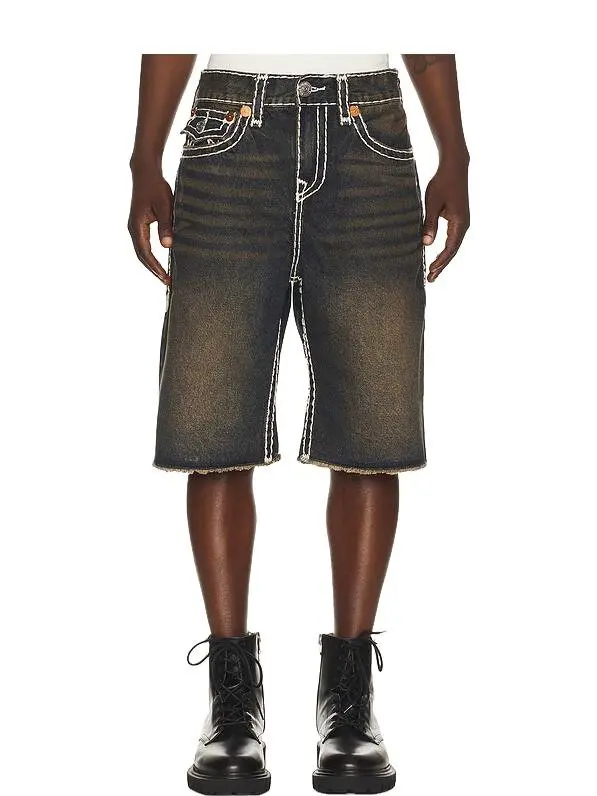True Religion Mikey Super T Flap Denim Shorts - Black