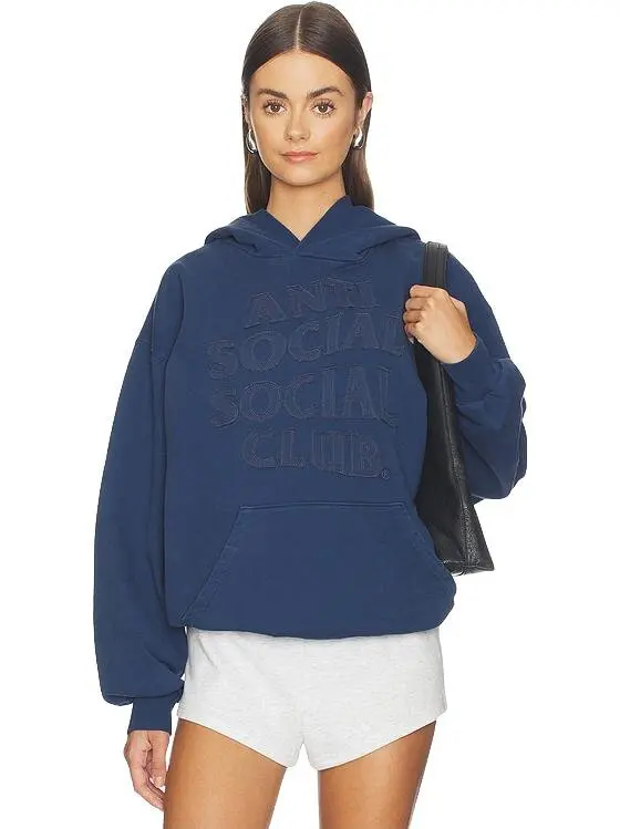 ANTI SOCIAL SOCIAL CLUB Toned Down Applique Hoodie - Navy