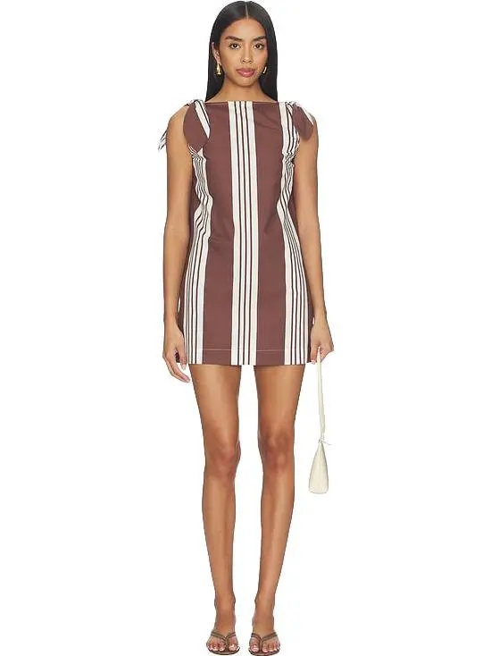 Posse Rosie Mini Dress Stripes - Brown