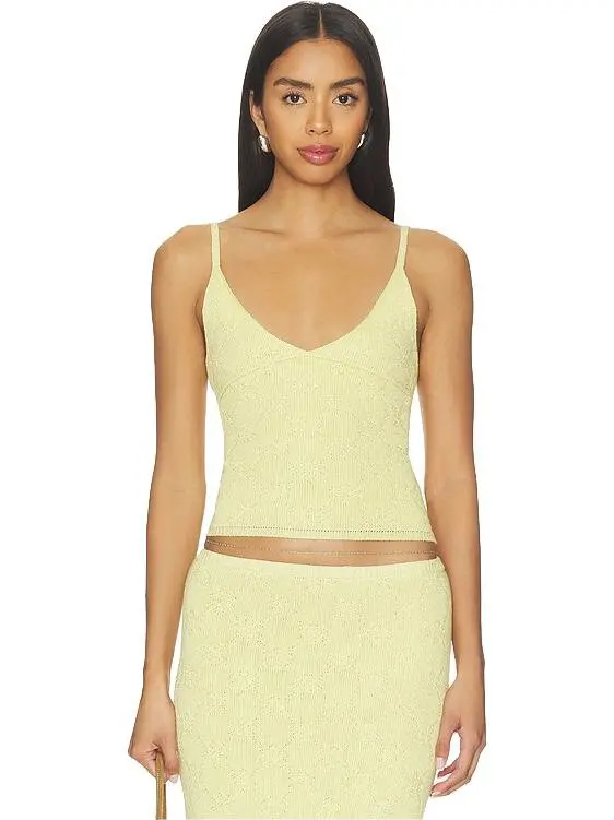 ASTA RESORT Pointelle Camisole - Lemon