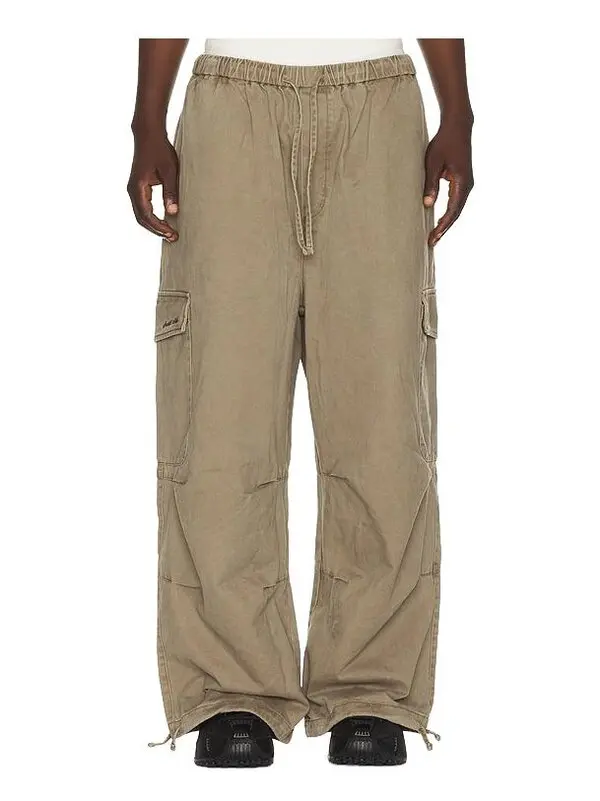 DRMERS CLUB Smiley Logo Parachute Pants - Brown