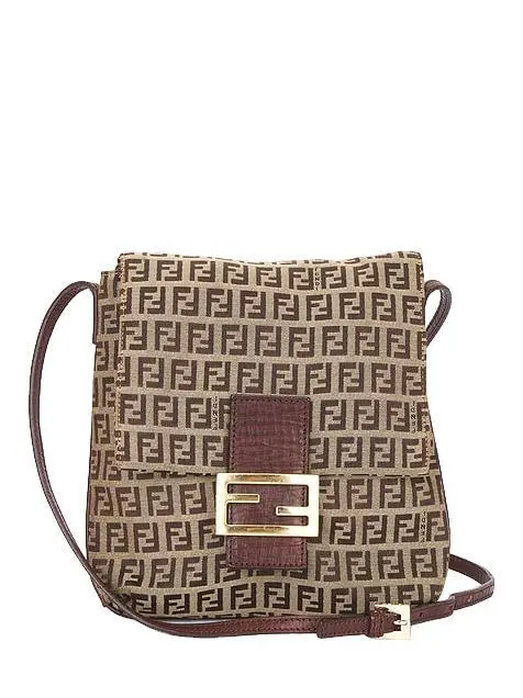 FWRD RENEW Fendi Zucchino Shoulder Bag - Beige