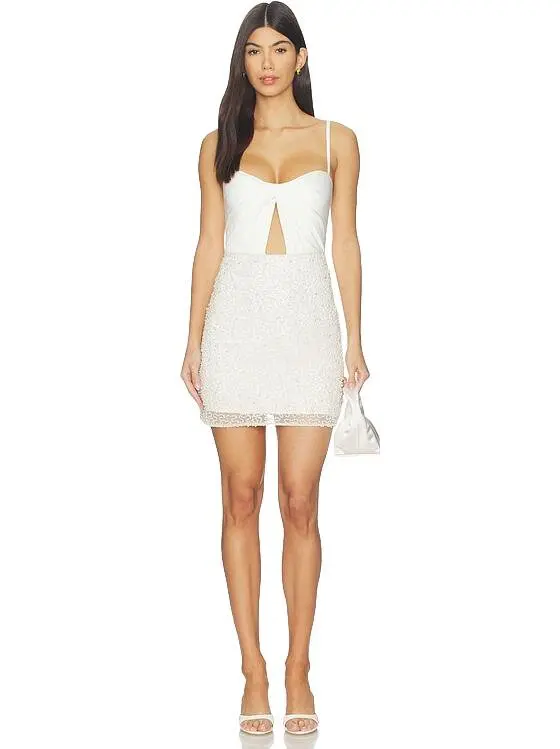 LOVERS AND FRIENDS Embellished Mini Dress - Ivory