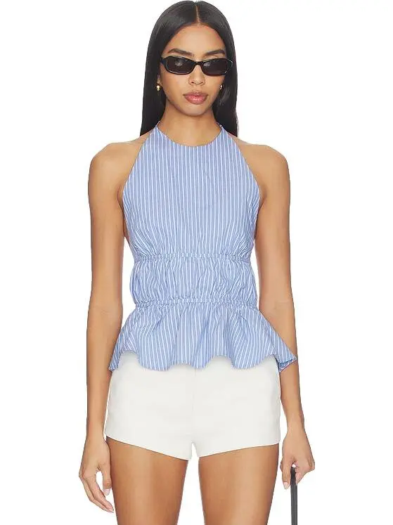 MORE TO COME Drisana Halter Top - Blue
