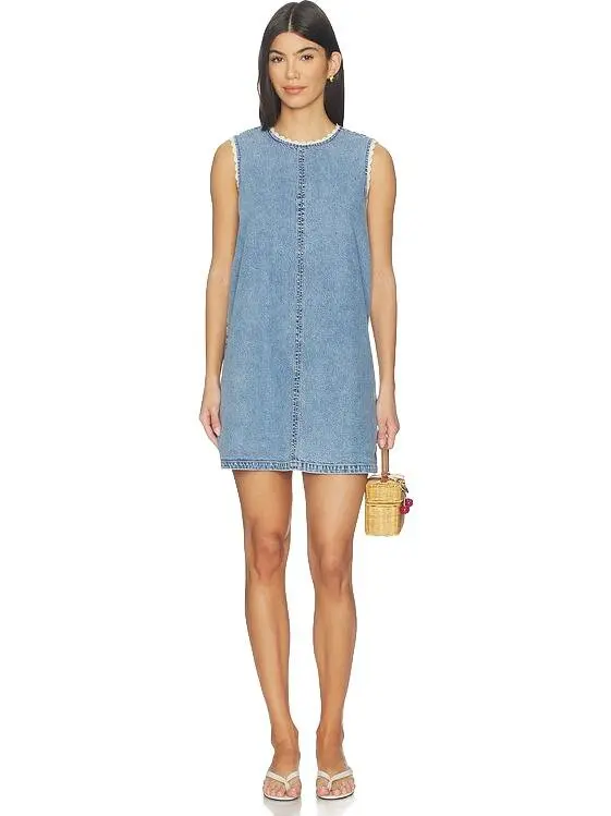 FRAME The Crochet Tide Dress - Blue