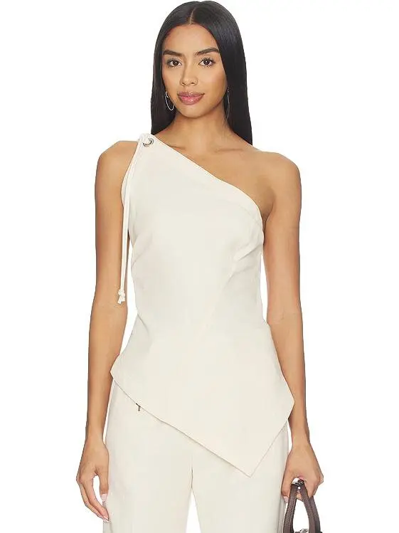 Helmut Lang Asymmetrical One-shoulder Top - Beige