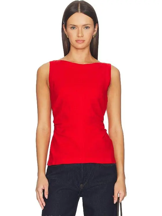Madewell Addison Linen Top - Red