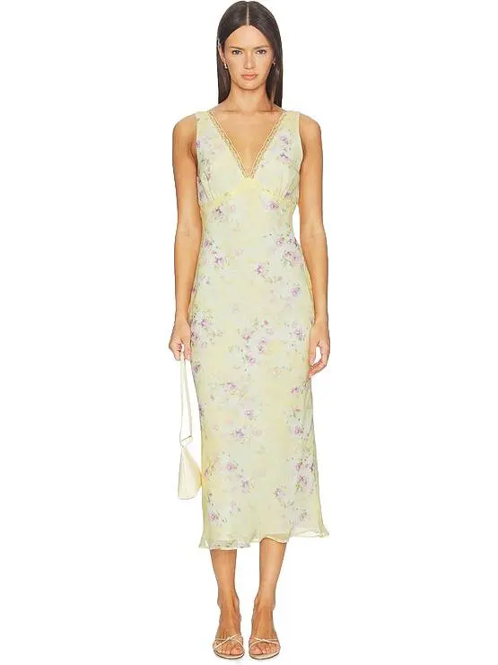 MORE TO COME Alora Midi Dress - Lemon